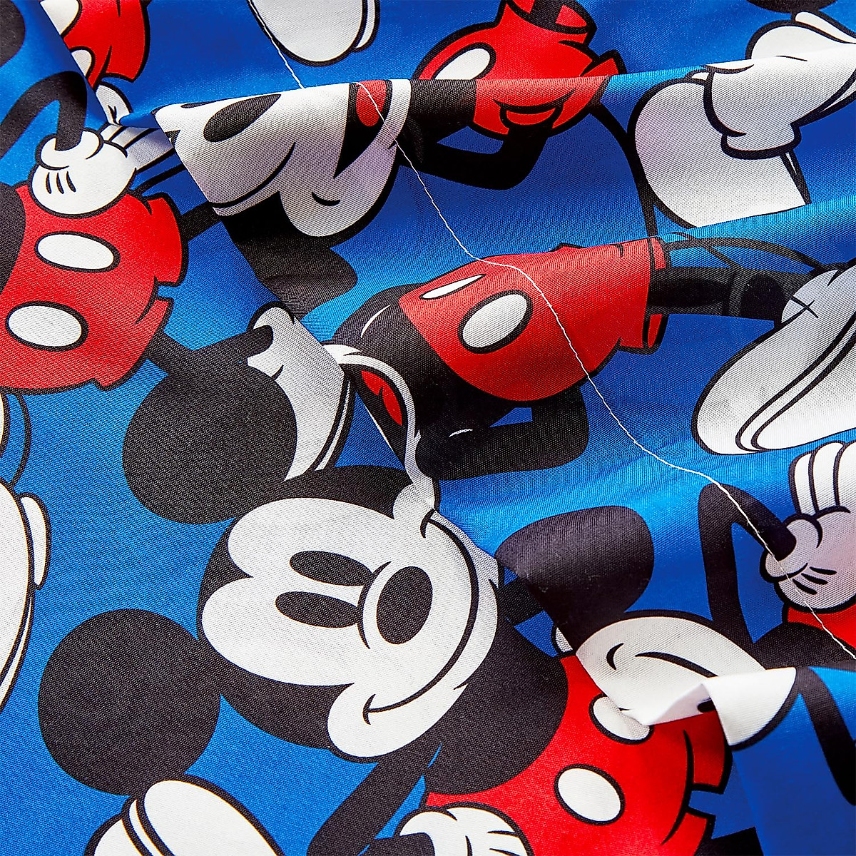 Mickey Mouse Twin Bedding Set for Kids - Bundle with Mickey Bedspread, Flat Sheet, Fitted Sheet, Pillowcase for Twin Bed Plus Decals, Stickers, More | Mickey Mouse Bedroom Decor