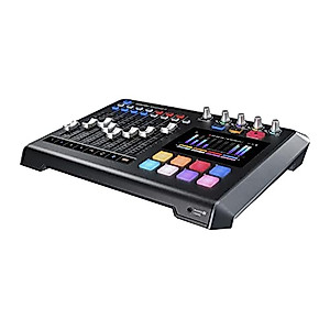 TASCAM Mixcast 4 Podcast Streaming Mixer, Recorder, and USB Audio Interface — Four XLR/TRS Mic Inputs, Touch Screen and Editing Software Included
