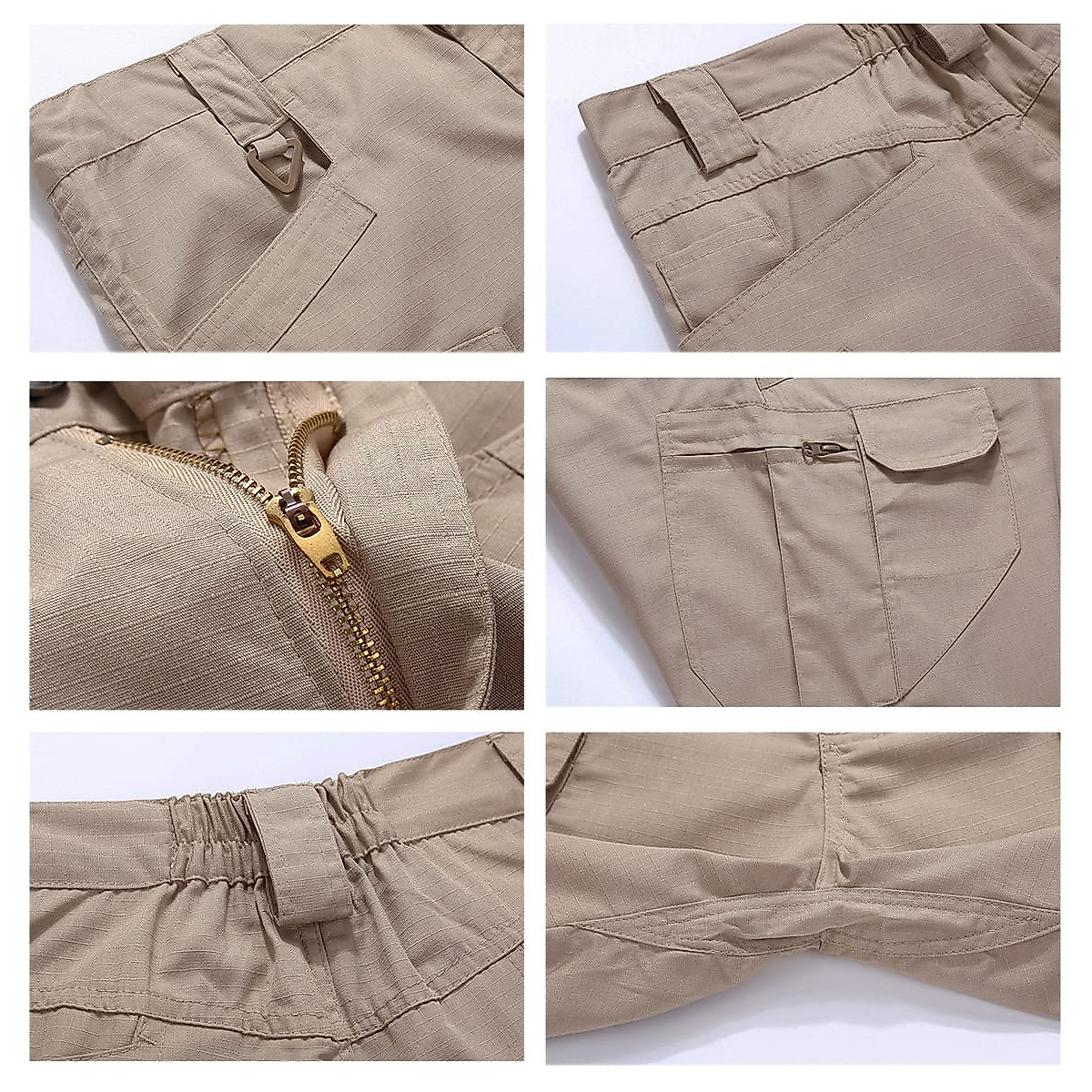 Work Shorts Men's Tactical Ripstop Cotton Blend Water Resistant Cargo Casual Apparel