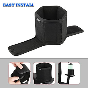 Cosmos Arm Chair Cup Holder Armrest Drink Can Water Bottle Holder for Armrest Chair, Recliner, Gaming & Office Chair, Foldable Felt in Black Color