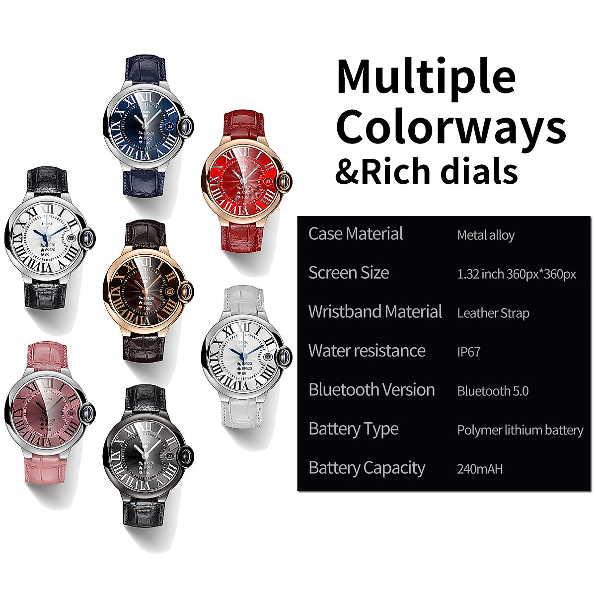 Loluka Smart Watch for Men Women Make Answer Call Heart Rate Sleep Tracker IP67 Waterproof Fashion Smartwatch Pedometer Calorie Counter Watch for Android iOS Phones