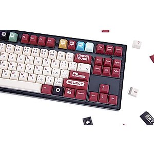 Cherry Profile PBT Keycaps 141 Keys Set Custom Dye Sublimation ANSI Layout for Cherry MX Switches Gateron Kailh Box Mechanical Keyboards Retro FC Gaming Theme