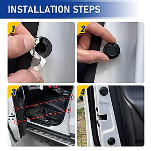 Dewkou 20 PCS Car Door Shock Absorber, Anti Shock Car Door Pads, Door Side Anti-Collision Protection Sticker, Universal Soundproof Crash Pad, Car Door Protection Sticker (Black)