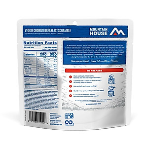 Mountain House Veggie Chorizo Breakfast Scramble | Freeze-Dried Backpacking & Camping Food | Gluten-Free & Vegetarian | 2-Servings