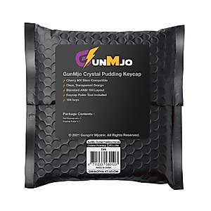 GUNMJO Crystal Pudding Keycap for Gaming Keyboard with Cherry MX Switches, ABS Translucent Keycaps for Backlit Mechanical Keyboard, OEM Profile 104 Keys with 6.25U Space Bar, Painted Yellow Color