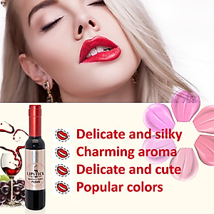 BKPPLZP Wine Lip Tint,6 Colors Wine Lip Gloss Set,Wine Liquid Lipstick,Liquid Wine Lip Gloss,Matte Lip Stain Long Lasting Waterproof Matte Lip Gloss Set,Creates Natural Moisturizing Lip Gloss Easily