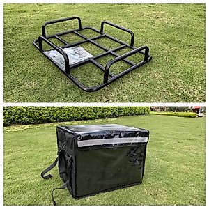 SAMC Pizza Food Delivery Bag Bundle with Rear Rack for Motorcycle Delivery Drivers
