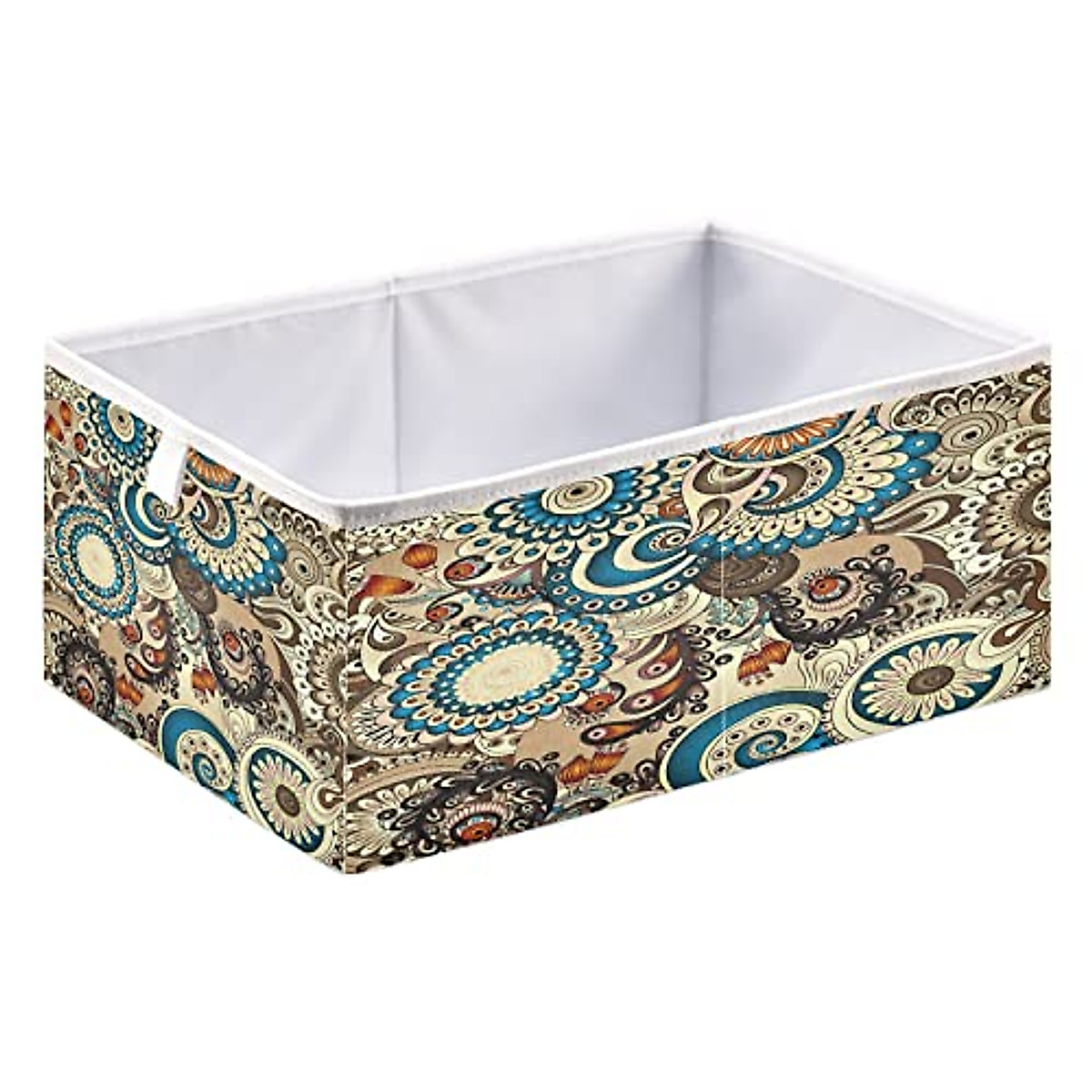 Kigai Paisley Cube Storage Bins - 11x11x11 In Large Foldable Storage Basket Fabric Storage Baskes Organizer for Toys, Books, Shelves, Closet, Home Decor