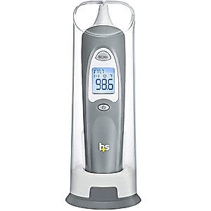 HealthSmart Digital Ear Thermometer for Babies, Kids and Adults - Instant and Accurate Results, Infrared Technology, Visual Fever Indicator, and 30 Disposable Lens Covers, FSA & HSA Eligible