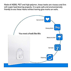 5 Pcs Adhesive Hooks,Adhesive Wall Hooks Nail Free Heavy Duty Hooks Robe Hooks Towel Stands Office Strong Sticky Wall Hook, Bathroom Toilet Kitchen Bath Towel Hooks