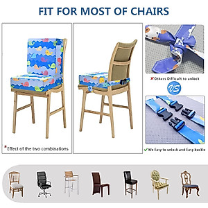 Toddler Booster Seat for Dining Table, 4inch Toddler Cushion, Portable Booster Seats Baby, Adjustable Kids Chair Heightening Booster, Washable Chair Seat Pad Mat for Kids. (Blue)