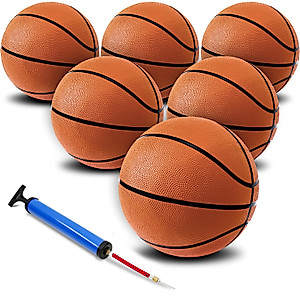 Sawowkuya 6 Pack Basketballs Official Size 7, Outdoor Basketball 29.5" for Men and Women, Indoor Basket Ball with Pump, Rubber Basketball Ball for Adult, Teen and Youth