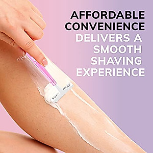 BIC Silky Touch Women's Disposable Razors, With 2 Blades, Pretty Pastel Razor Handles, 40 Count Value Pack of Shaving Razors