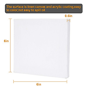CertBuy Stretched Canvas 6 x 6 inch, 24 Pack 100% Cotton Blank Canvas Board for Painting, Acrylic Paint, Oil Paint and Wet Art Media