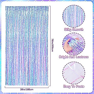 Winrayk 102Pcs Little Mermaid Birthday Decorations Party Supplies Girl Mermaid Balloon Arch Fringe Curtain Pearl String Birthday Banner Dolphin Shell Mermaid Tail Ocean Ariel Mermaid Party Decorations