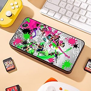 PERFECTSIGHT Compatible with Nintendo Switch Game Case, Switch Game Holder for Switch OLED & Switch Lite, Cute Switch Game Card Case Cartridge with 24 Slots Game Card Storage for Splatoon Fans（Octopus）
