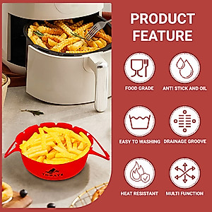 TOWAYR - Air Fryer Accessories Set - Safe Cooking Tools, Baking Trays, Pots, Pans, reusable Baskets, gourmia air fryer accessories- Perfect for Air fryer Liners and othr air fryer
