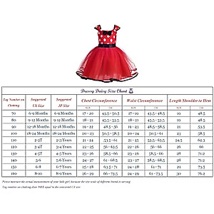 Dressy Daisy Little Girl Polka Dots Fancy Dress Up Costume Birthday Party Tulle Dresses with Headband Size 5-6 Red 203
