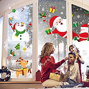 Macood Christmas Window Cling Stickers for Xmas Holiday Easter Party Gift, Decoration of Student Dormitories/ Homes/ Restaurants/ Hotels - 8 Sheets