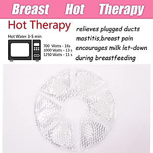 Breast Therapy Ice Packs, Hot and Cold Breast Pads, Breastfeeding Essentials Large Gel Bead Packs for Moms, 2 Pack (2 Ice Pack +2 Cover(Teal))