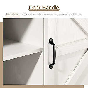 Farmhouse Coffee Bar Cabinet, 58”Kitchen Coffee Bar Cabinet with Storage, White Coffee Bar with Sliding Barn Door for Dinning Room, Living Room