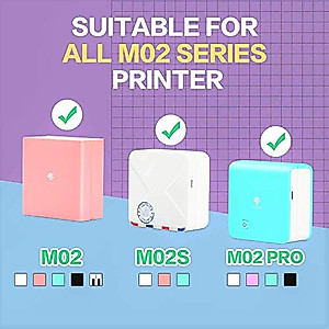 Phomemo M02 Pro Mini Bluetooth Thermal Pocket Printer with 3 Rolls Adhesive White/Transparent/Semi-Transparent Paper, Compatible with iOS + Android for Plan Journal, Study Notes, DIY, Work, Gift