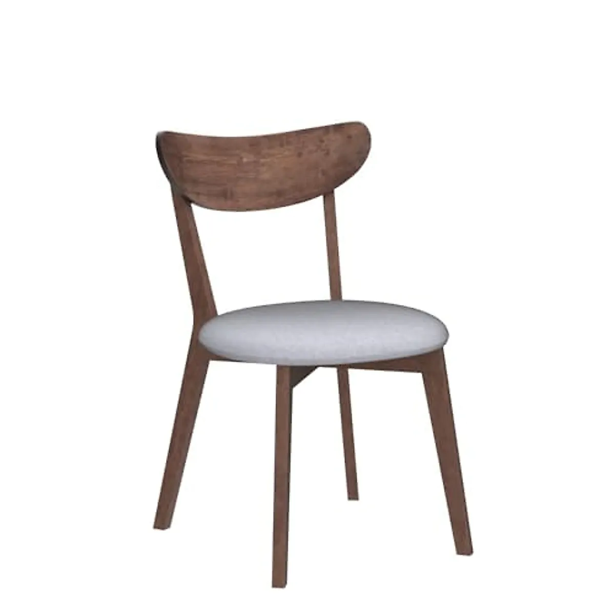 ERGOMASTER Dining Chairs, Set of 2 Walnut Wood Chairs with Curved Back for Home, Kitchen, Dining Room, Restaurant