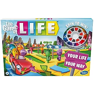 Hasbro Gaming The Game of Life Game, Family Board Game for 2-4 Players, Indoor Game for Kids Ages 8 and Up, Pegs Come in 6 Colors