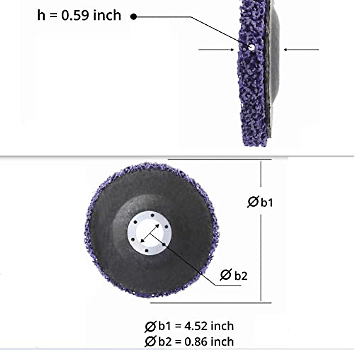 Mornajina 10 Packs 4-1/2" x 7/8" Strip Discs Stripping Wheel for Angle Grinders, Paint Removal Disc, Rust Stripping Wheel, Remove Scaling and Oxidation(Purple)