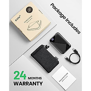 EAFU Portable Charger, Compact 10000mAh USB C Power Bank, Triple 3A High-Speed External Battery Pack with Flashlight for iPhone 14 13 12 11 X Pro 8 Plus Samsung S20 S10 Note20 Google LG iPad Tablet