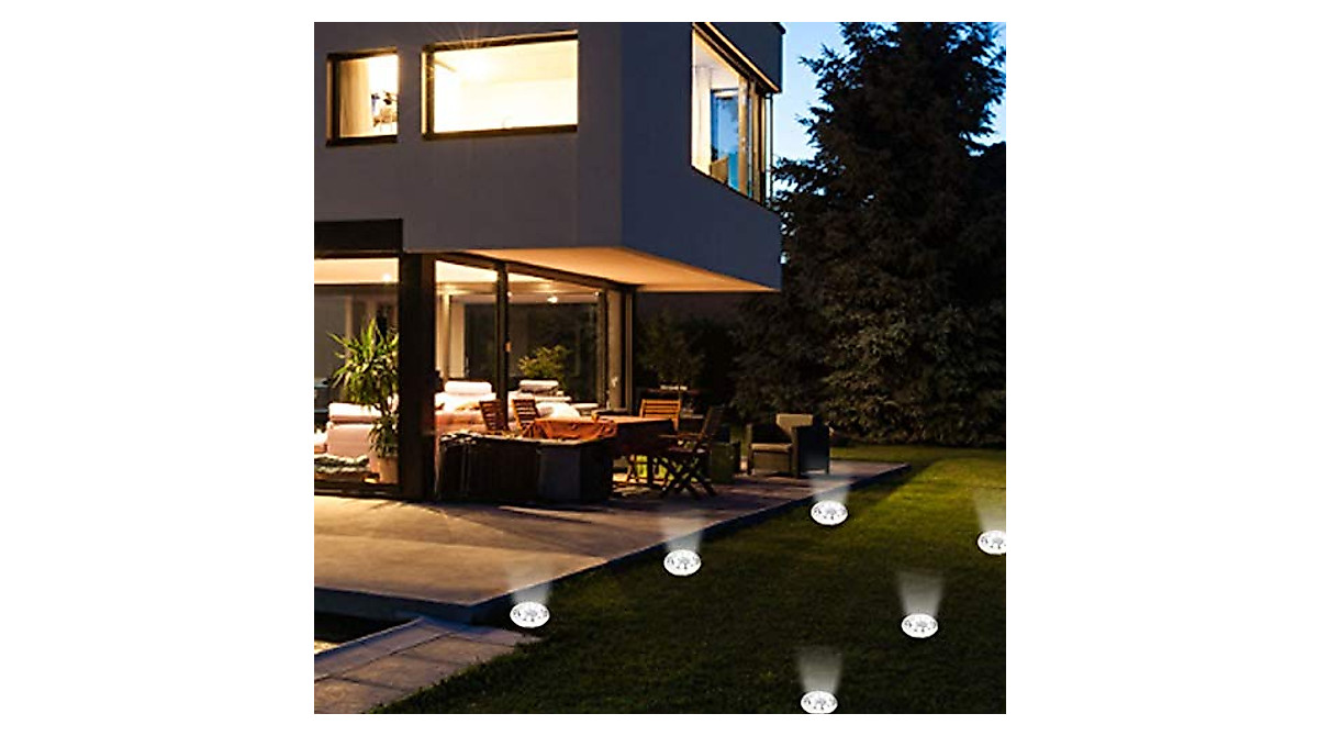 Neo LOONS Solar Ground Lights - Waterproof 8 LED Outdoor Pathway Lights