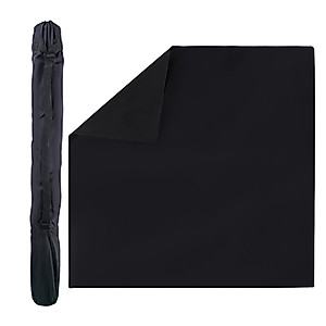 GSE Games & Sports Expert 32" x 32" Inches Rubber Anti-Slip Playmat, Mahjong, Dominoes, Poker Cards and Board Games Tabletop Cover Mat with Carrying Bag (Black)