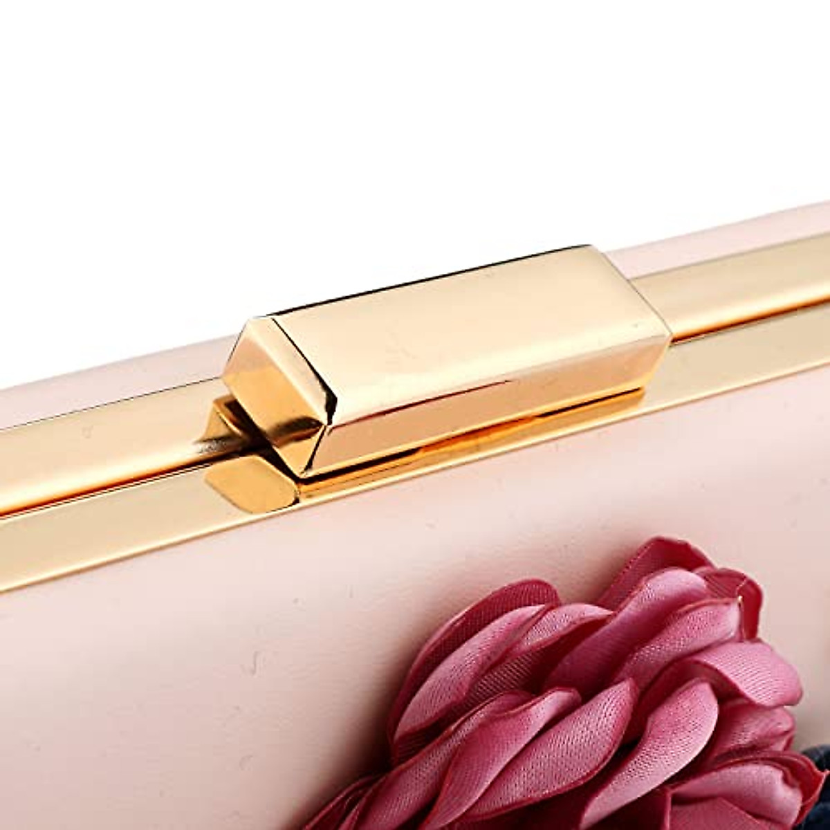 Floral Evening Bag for Women, Flower Evening Clutch Purse Elegant Banquet Handbag Lady Party Wedding Banquet Bag (Pink)