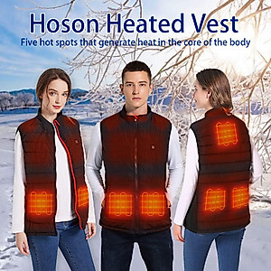 Hoson Heated Vest,Electric Lightweight Heated Vest For Men Women,Skating for Heated Jacket/Sweater/Thermal Underwear Battery
