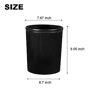 carrotez Bathroom Trash can, Small Trash Can, 2 Gallon, Office Trash can, Black Waste Basket, Plastic Garbage Container Bin for Bathroom, Kitchen, Bedroom, Under Desk, Dorm, Office
