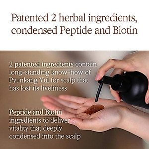 PYUNKANG YUL Herbal Hair Loos Control Shampoo - Fermented Black Tea containing rich Ingredients polypheonol, catechin - Hair Loss Treatments herbal Ingredients condensed Peptide, Biotin - 16.9 Fl. Oz
