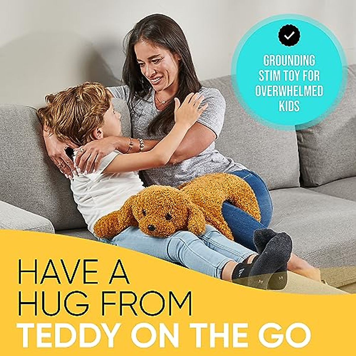 FRIENDLY CUDDLE Weighted Lap Pad for Kids 5 lbs. Sensory Weighted Stuffed Animals Lap Blanket for Kids Adults with Sensory Processing Disorder (Teddy)