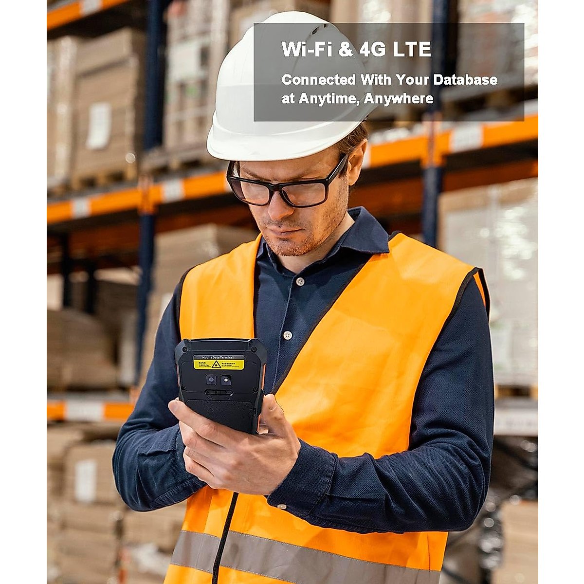 Android 13 Barcode Scanner Handheld Mobile Computer, 5.5-inch Touchscreen PDA Scanner with Integrated Honeywell 1D & 2D Bar Code Scan Engine, WiFi & 4G LTE, for Warehouse & Logistics