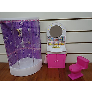 My Fancy Life Washroom Doll's Furniture Play Set for 12" Fashion Doll