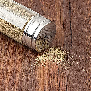 Fox Run 5167 Glass Spice Jar with Stainless Steel Shaker Lid, 6 Ounce, Clear Container for Seasonings