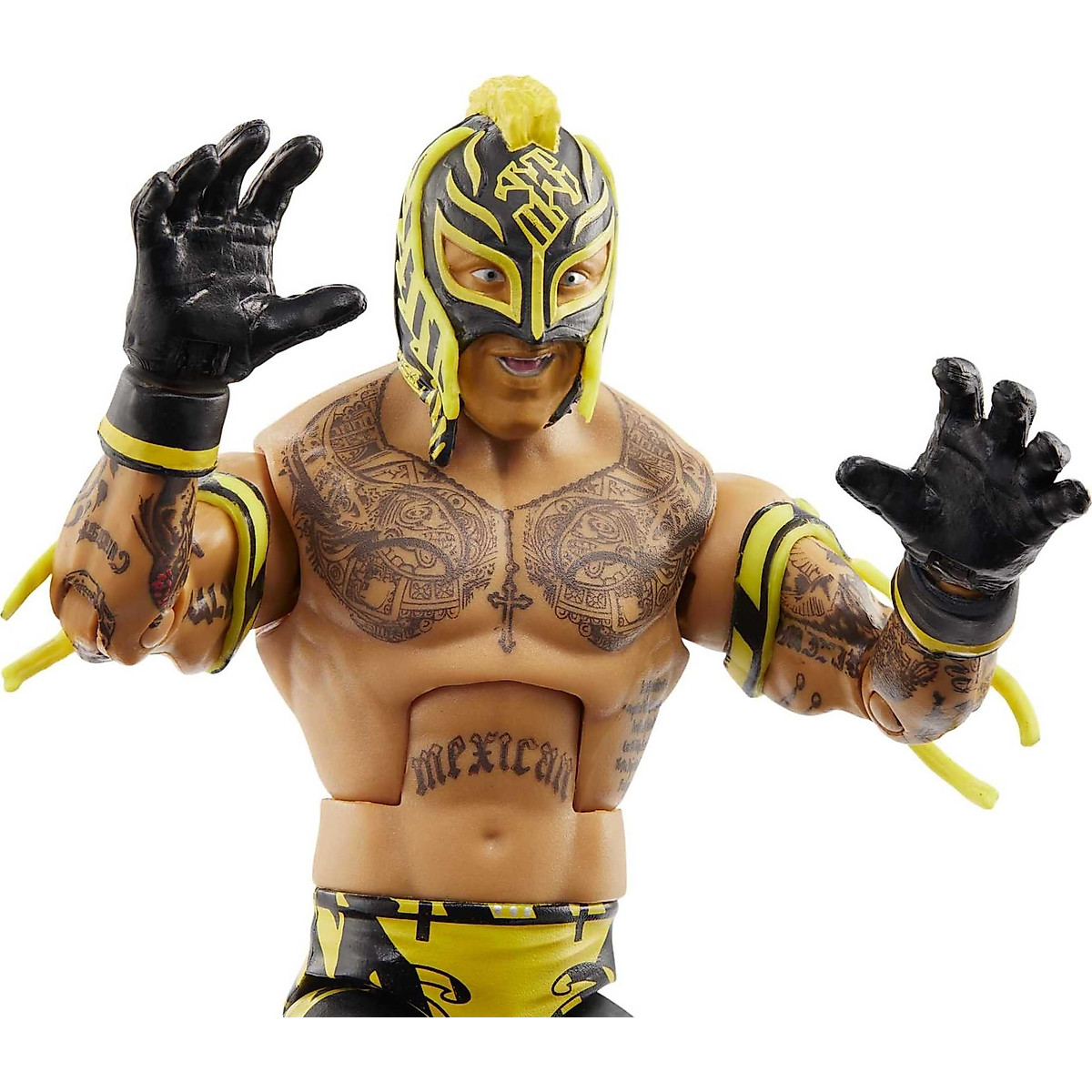 WWE MATTEL ​Top Picks Elite Rey Mysterio 6-inch Action Figure with Deluxe Articulation for Pose and Play, Life-like Detail, Authentic Ring Gear & Accessory,Multi,GVC01