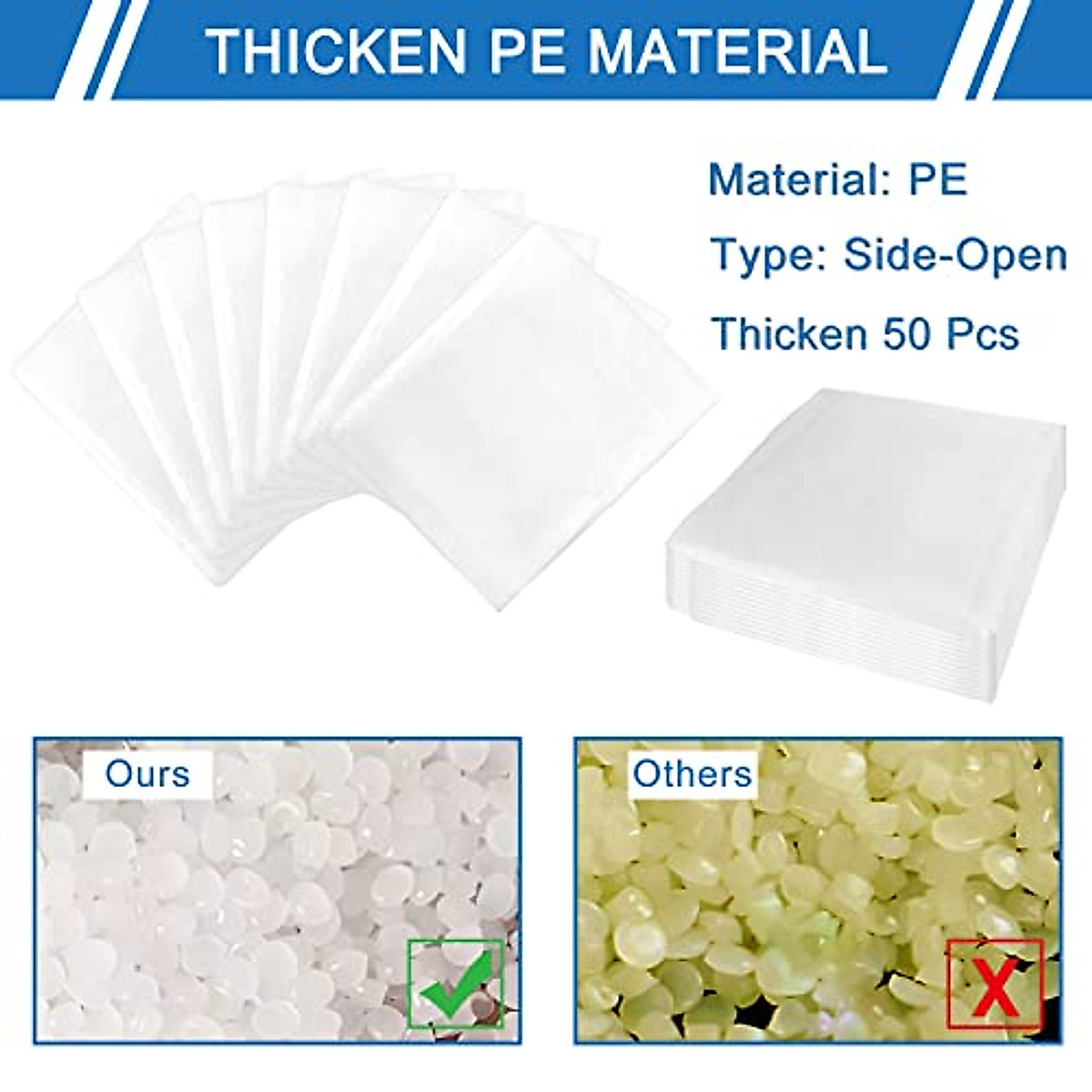 METCRY 50 Pieces of Plastic Sheeting for Body Wraps, 83x47 Inch Thick Plastic Sheeting for Body Wraps, Disposable Film Bathtub Sauna Accessories for Beauty Salon Spa Sauna