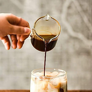 BCnmviku Shot Glasses Espresso Parts Double Spouts Milk Cup Clear Glass (Clear Glass-2Pack)