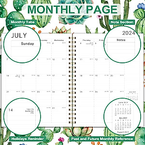 2024 Planner - Planner 2024, Weekly & Monthly Planner, January 2024 - December2024, 9" x 11", Thickened Cover, Twin - Wire Binding, Monthly Tabs, Elastic Closure