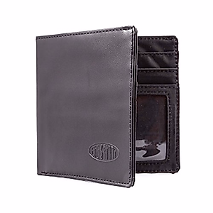 Big Skinny Men's World Leather Bi-Fold Slim Wallet, Holds Up to 35 Cards, Black