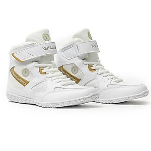 Yes! Athletics Champion1 Wrestling Shoes for Women and Girls - Lightweight, Durable MMA, Weightlifting, Boxing Shoes for Women - Gold, Size 6