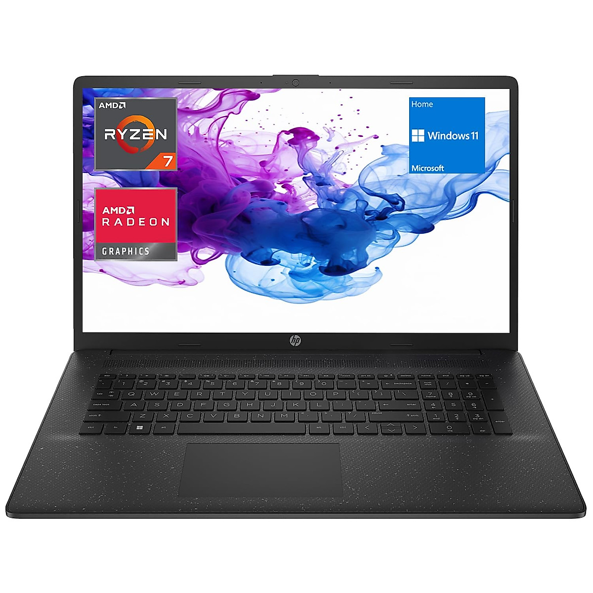 HP Essential 17 Laptop, 17.3" FHD Display, AMD Ryzen 7 7730U, 12GB RAM, 512GB SSD, Webcam, HDMI, Wi-Fi 6, Windows 11 Home, Black