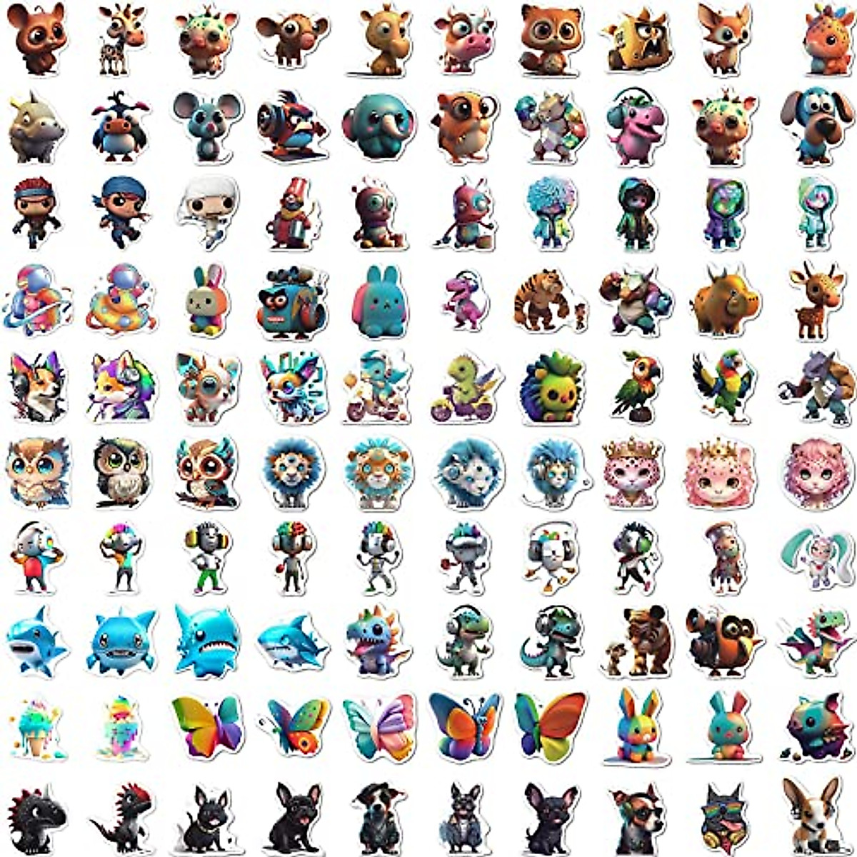 200 pcs Cute Animal vsco Vinyl Stickers, Kawaii Stickers for Girls, Cool Stickers for Boys, Sticker for Water Bottles, hydroflask, Laptop, Skateboard, Birthday Gifts for Kids, Girls, Boys, Teens