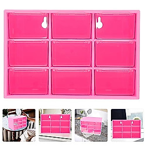 Didiseaon Plastic 3- Layer 9- Drawer Jewelry Box, Compact Storage Organization Drawers Set for Cosmetics, Hair Care, Bathroom, Office, Dorm, Desk, Countertop, 7“X4.6X3.81, Rosy