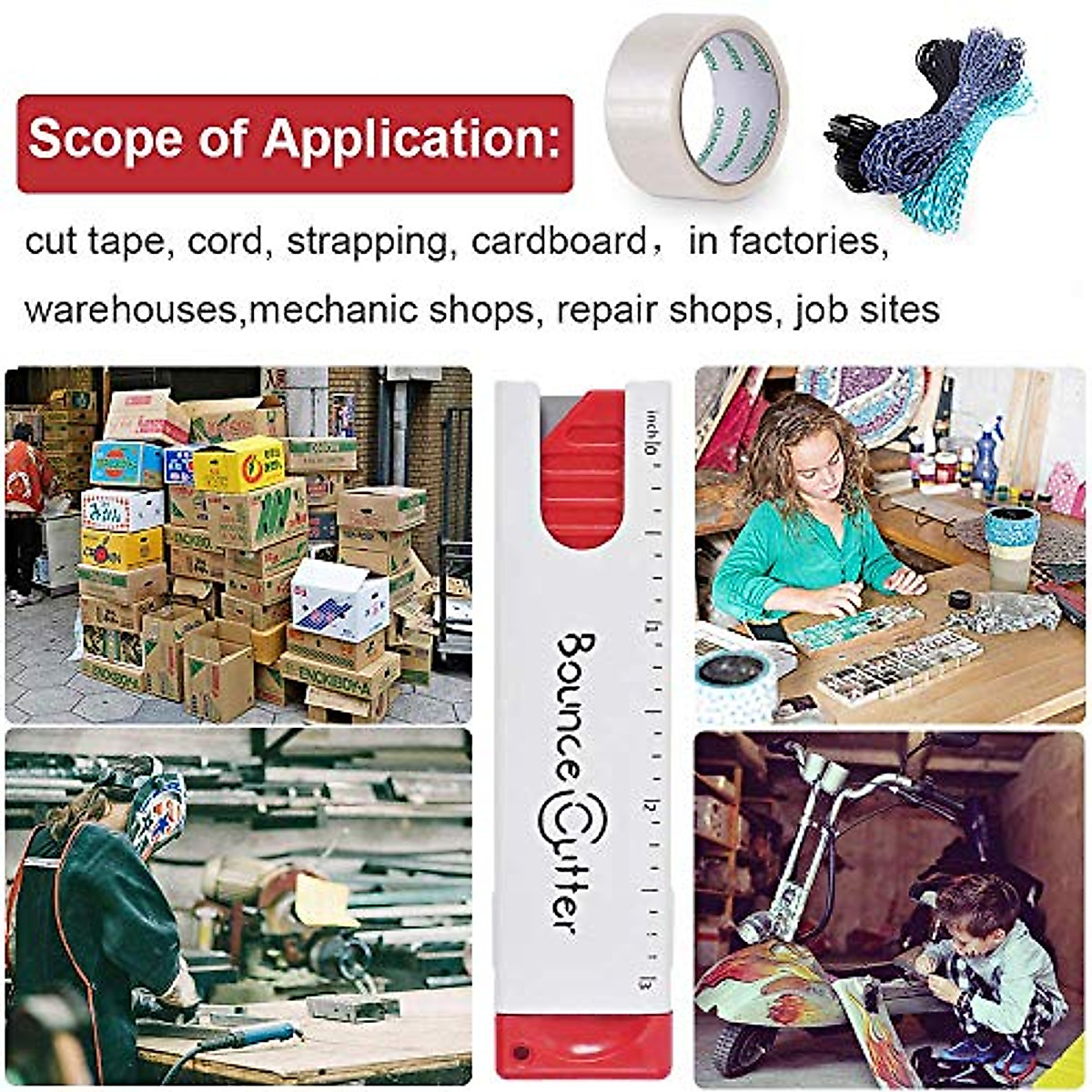 UCEC Retractable Utility Knife Box Cutter Set, 6PCS Cardboard Cutter with 10PCS Blades, Compact, Extended Use for Heavy Duty Office, Home, Arts Crafts, Hobby for Cutting Boxes, Cartons